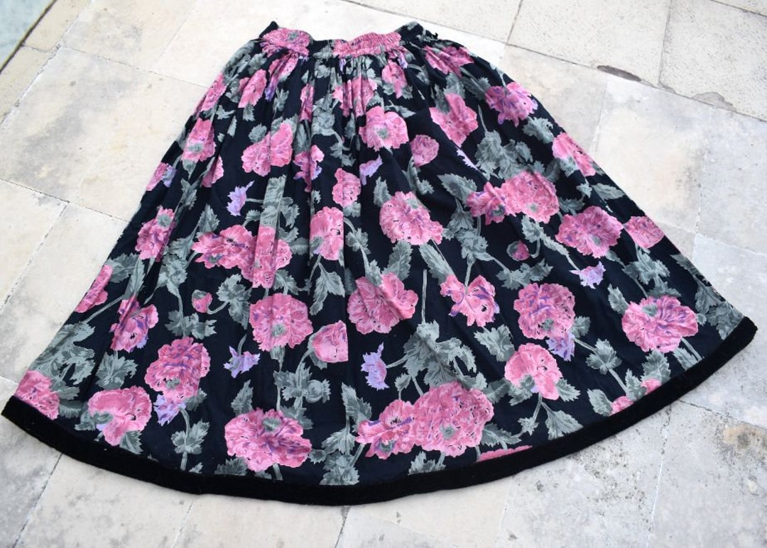 Vintage PINYA Gipsy Long A-line Skirt Boho Bohemian Floral Pattern ...