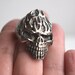 Vintage Biker Ring Ghost Rider Large Scull on Fire Flaming Skeleton ...