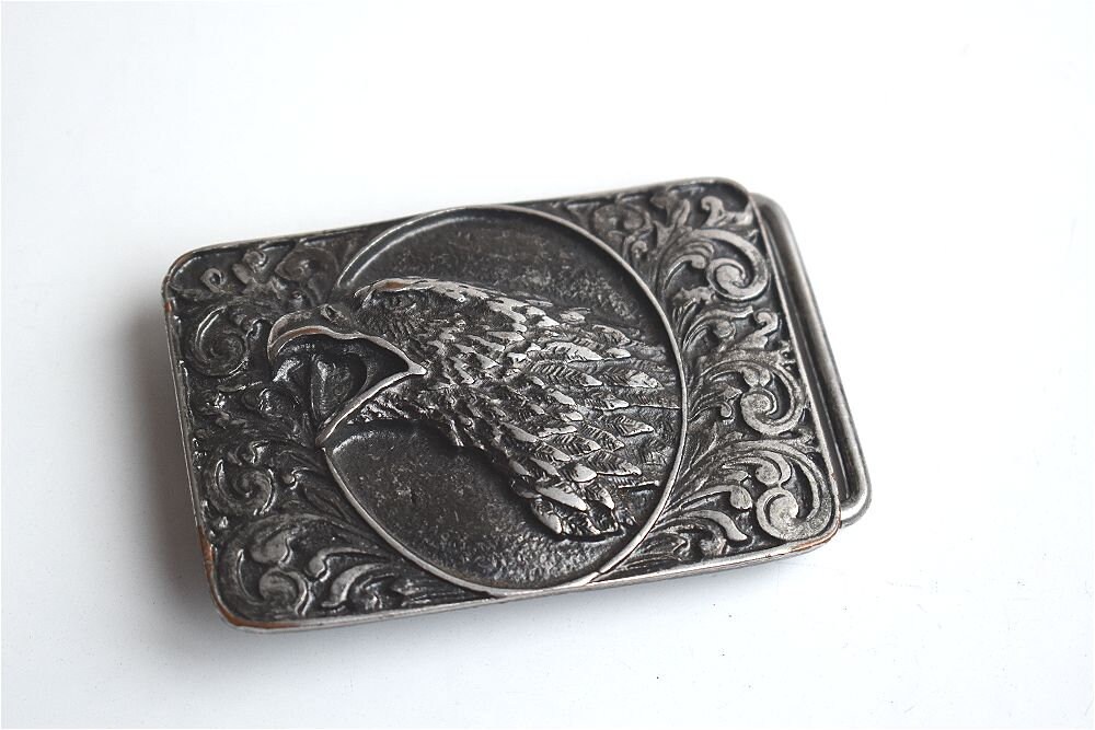 Vintage Eagle Belt Buckle Ancient Silver Relief Engraved Bird - Etsy