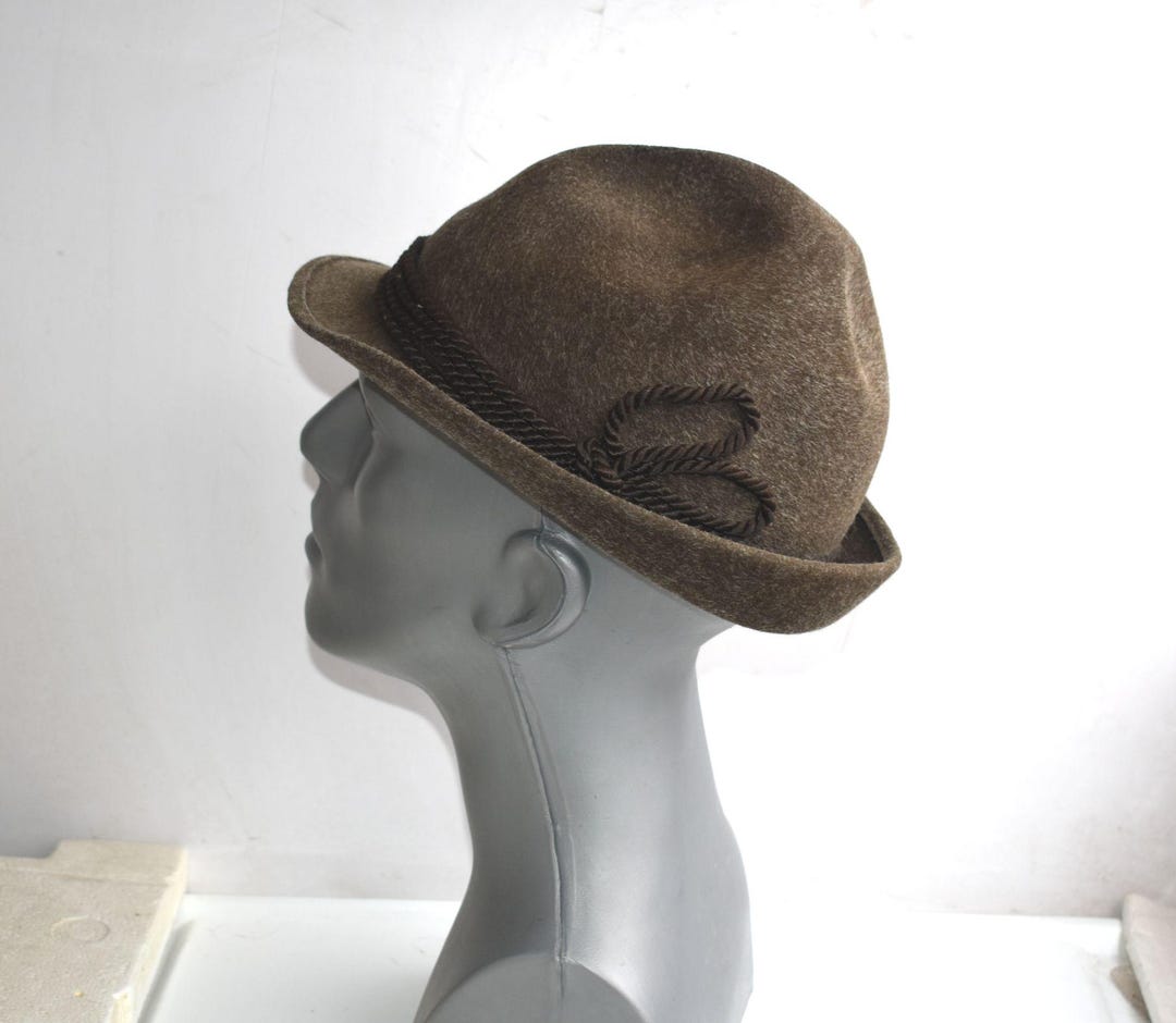Vintage Rein Haar Wool Green Brown Hunting Fedora Hat Trachten Dirndl ...