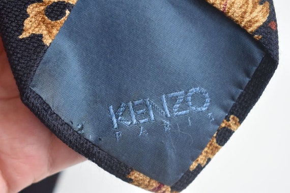 Vintage KENZO Paris Tie Paisley Pattern Navy Blue Nec… - Gem