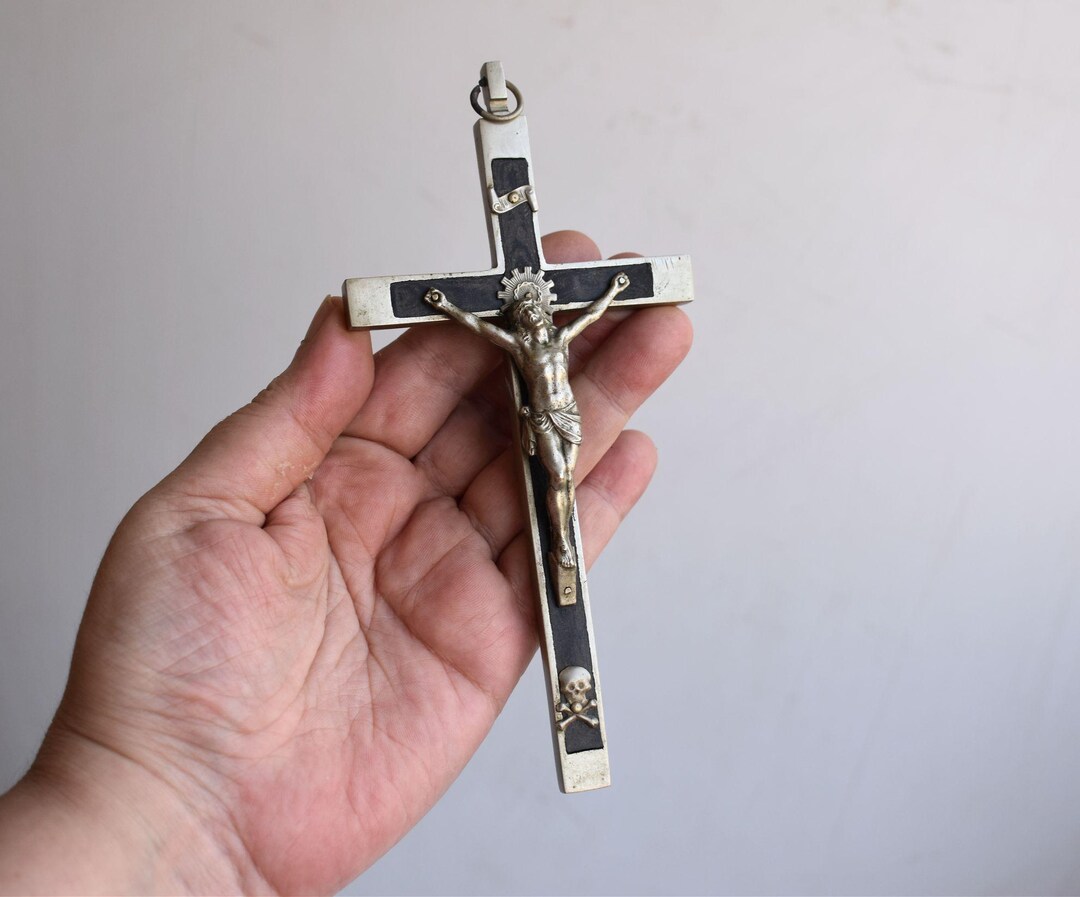 Vintage 6.5 French Pectoral Memento Mori Skull Catholic Christian ...