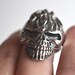 Vintage Biker Ring Ghost Rider Large Scull on Fire Flaming Skeleton ...