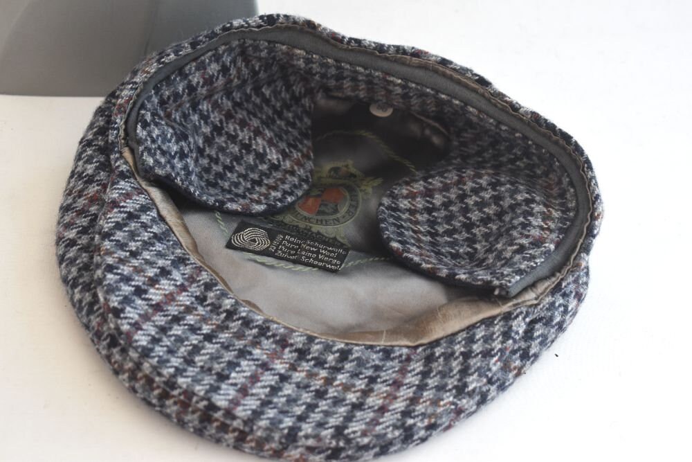 Vintage A. Breiter Munchen Hat Men's Flat Cap Houndstooth Baker Boy ...