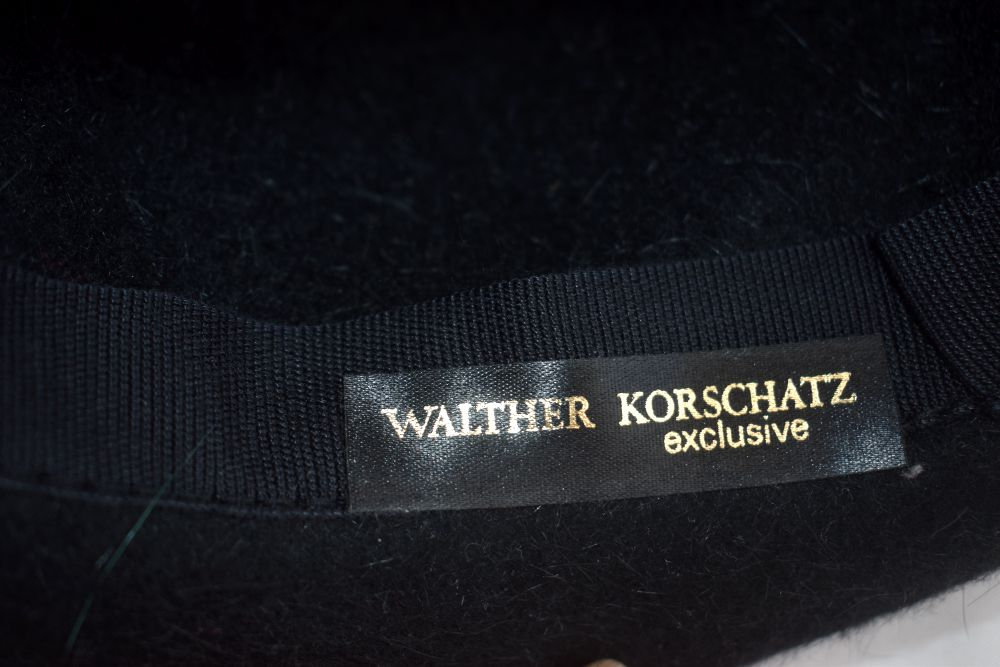 Vintage Walther Korschatz Exclusive Wool Black Green Hunting Fedora Hat ...
