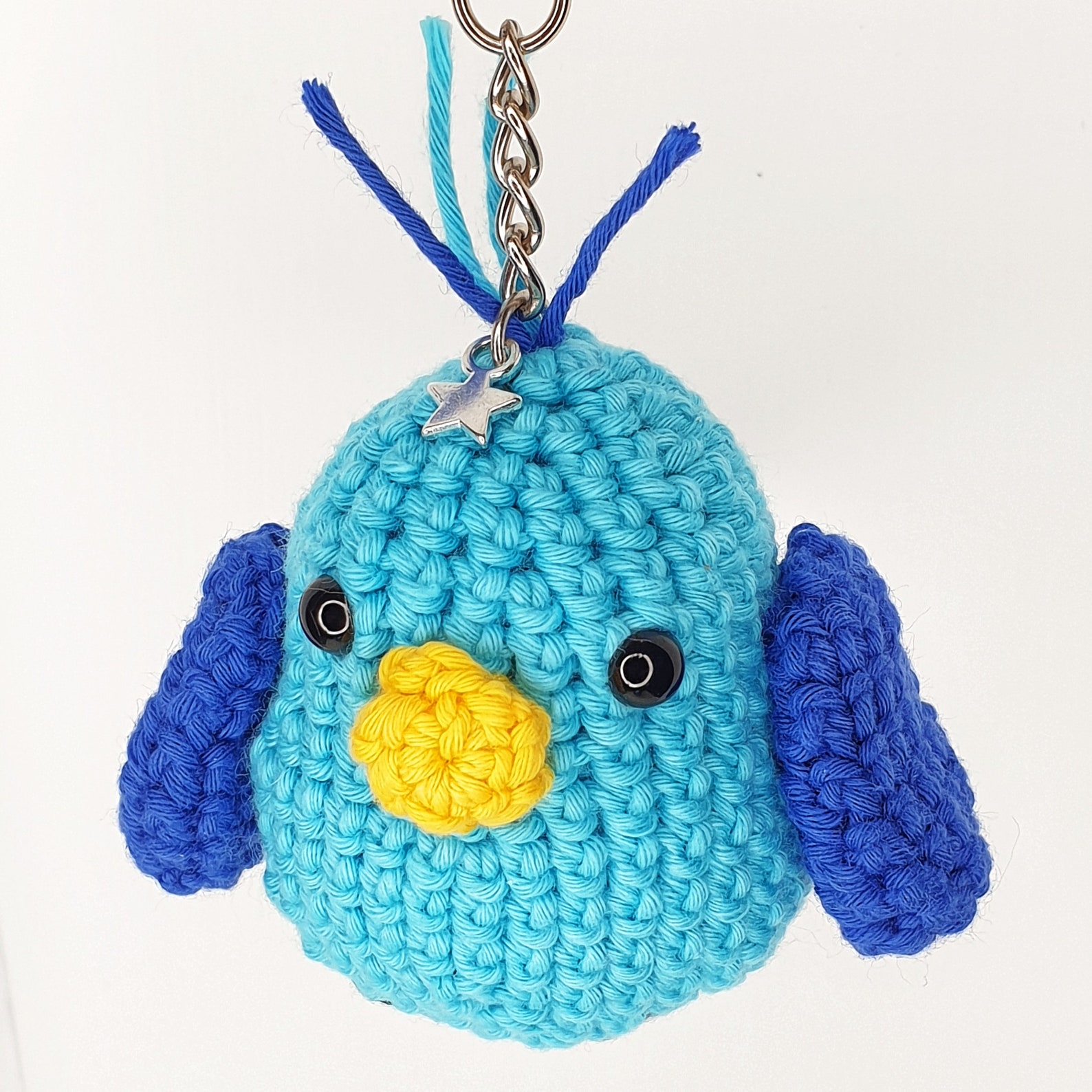Blue Bird Keyring With Charm - Etsy
