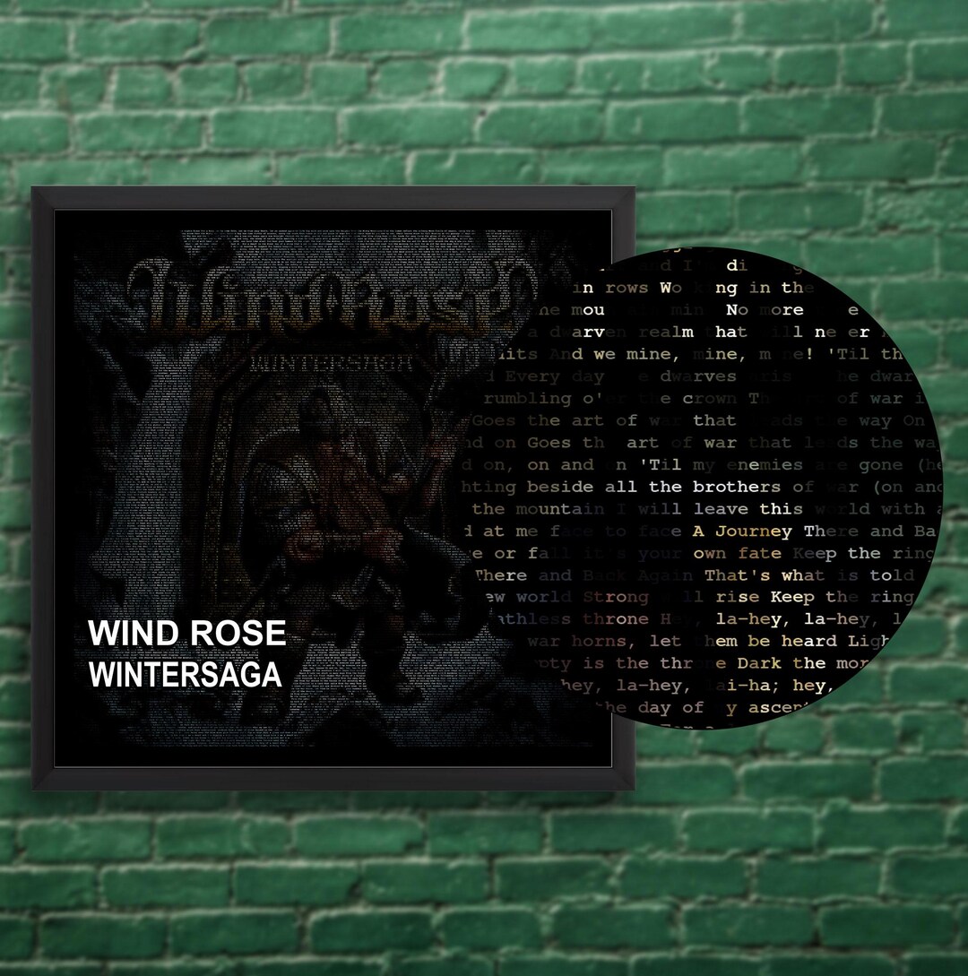 Wind Rose Wintersaga - Album Cover Art - Text Art - Etsy