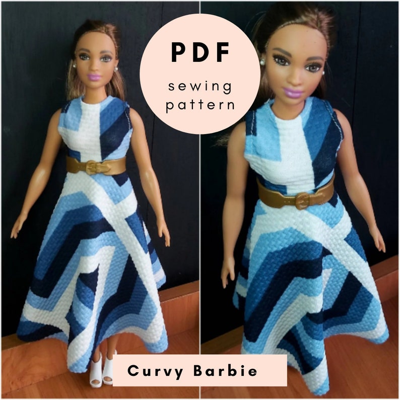 PDF Doll Clothes Pattern for Curvy Fashion Doll | Etsy