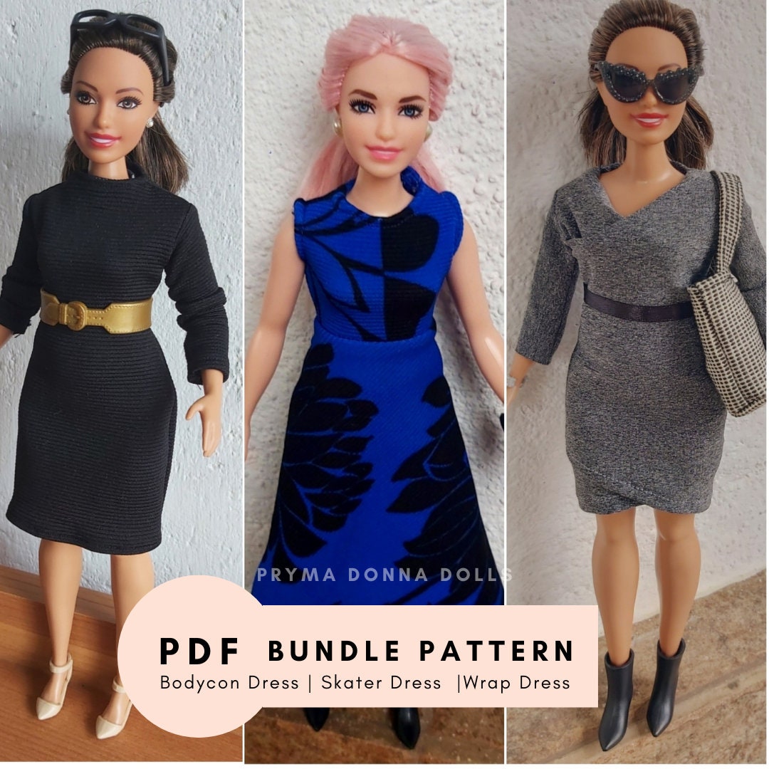 PDF Doll Clothes BUNDLE Pattern for CURVY Fashion Doll - Etsy