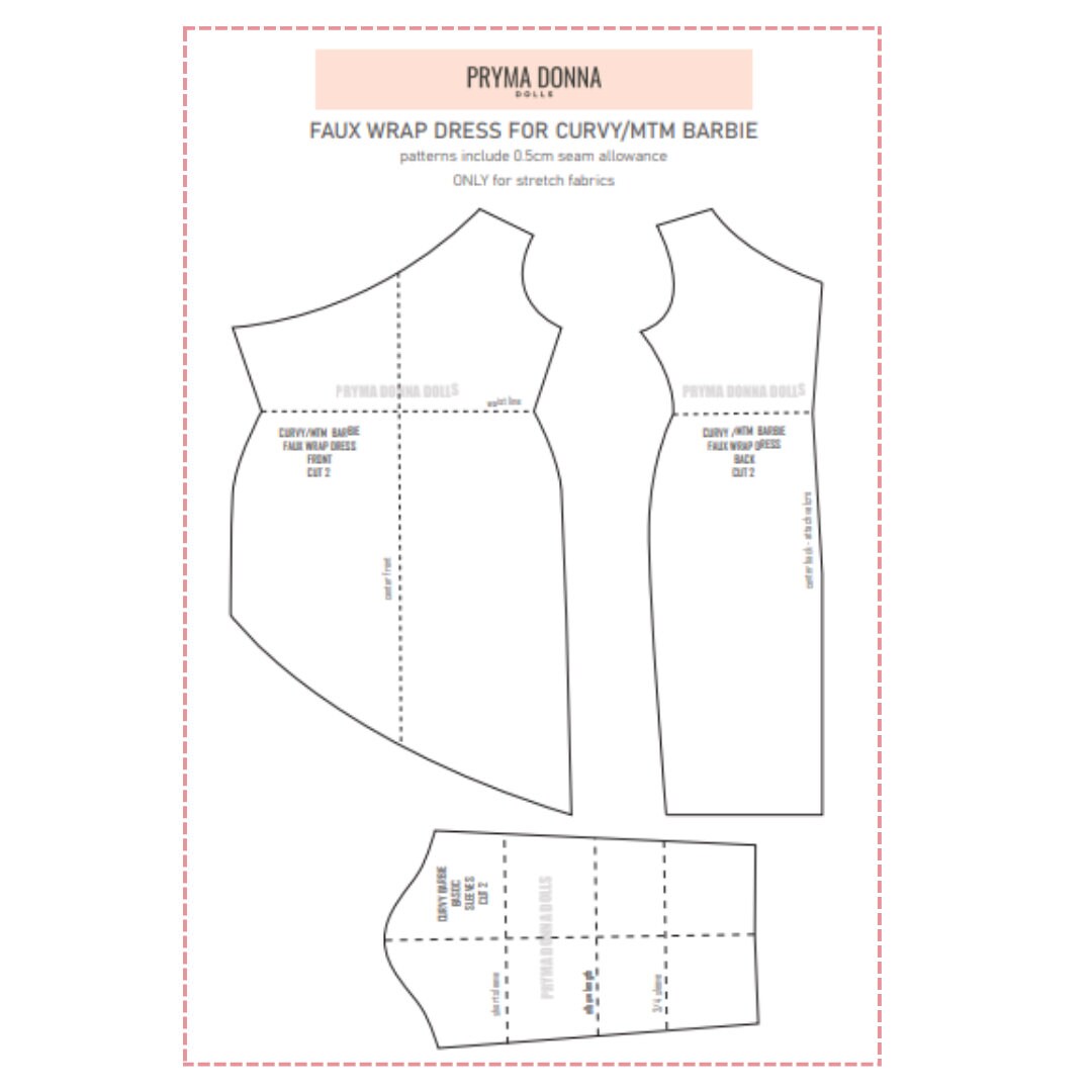 PDF Doll Clothes Pattern for Curvy Fashion Doll - Etsy