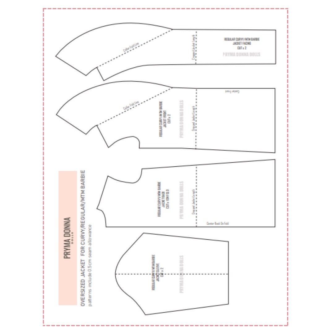 PDF Doll Clothes Pattern for Curvy Fashion Doll - Etsy
