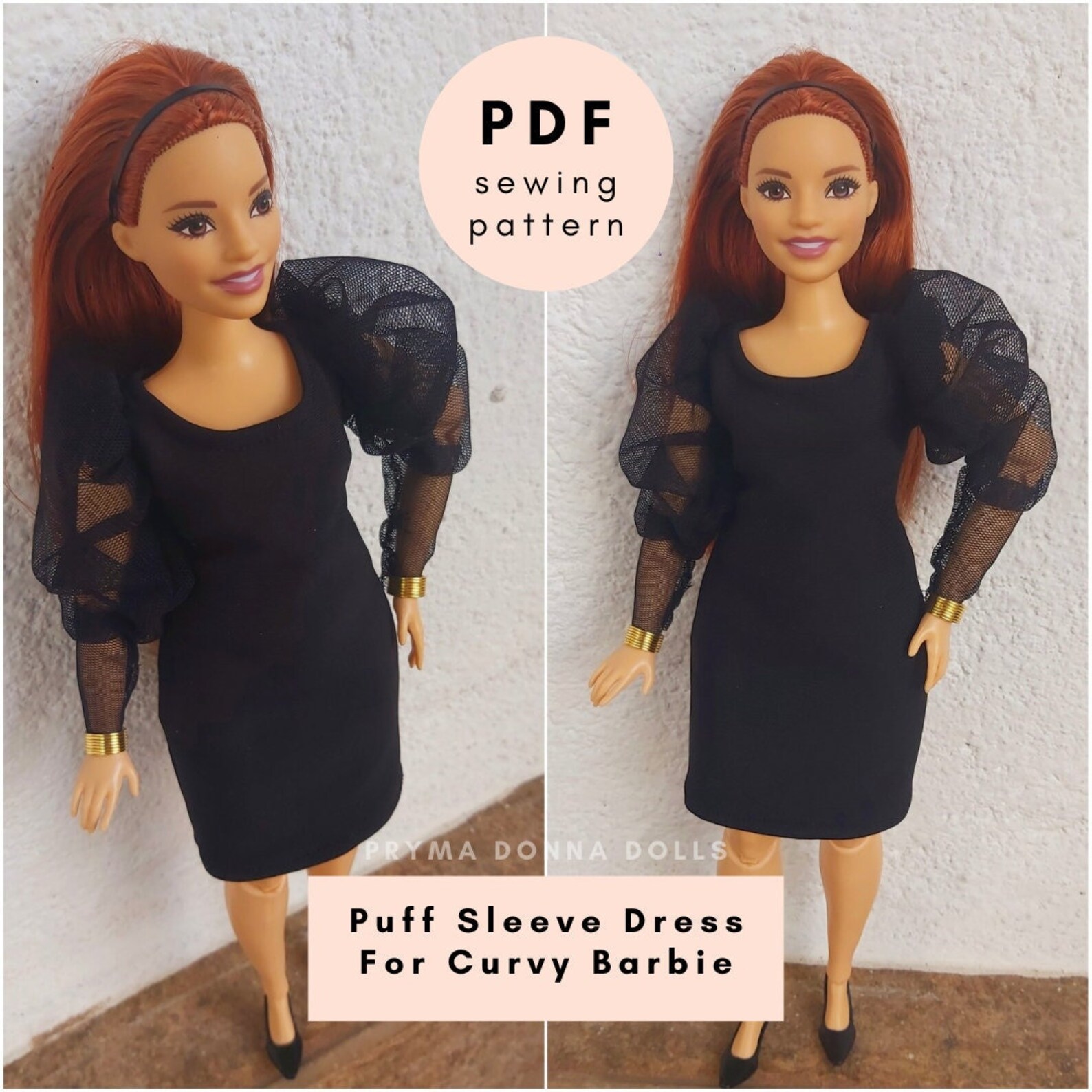 PDF Doll Clothes Pattern for Curvy Fashion Doll - Etsy