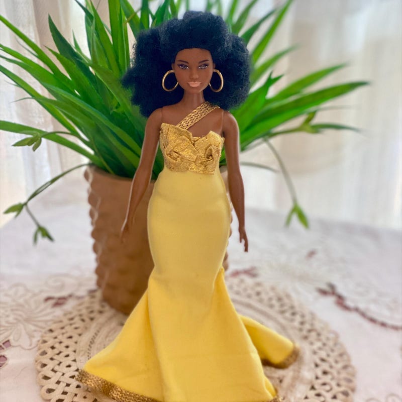 Barbie Yellow Dress - Etsy UK