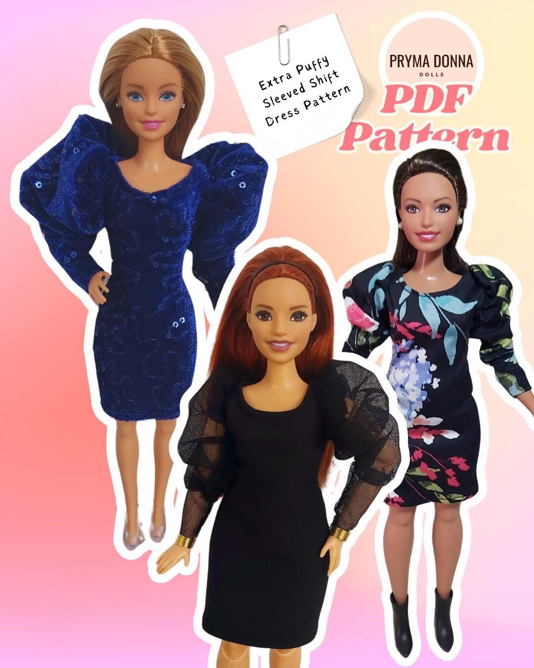 PDF Doll Clothes Pattern for Curvy Fashion Doll - Etsy