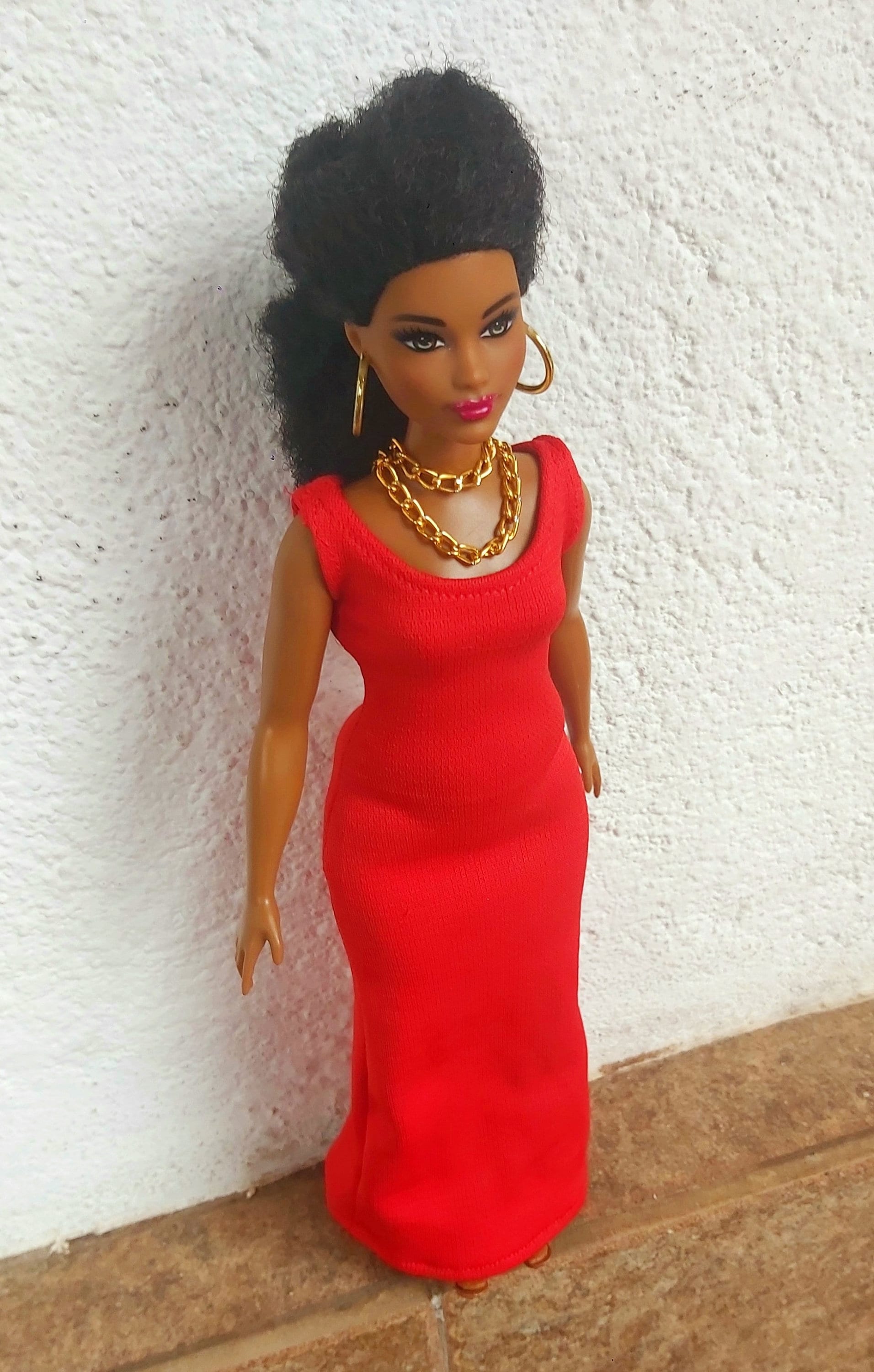 Red Maxi Dress for Fashion Doll - Etsy