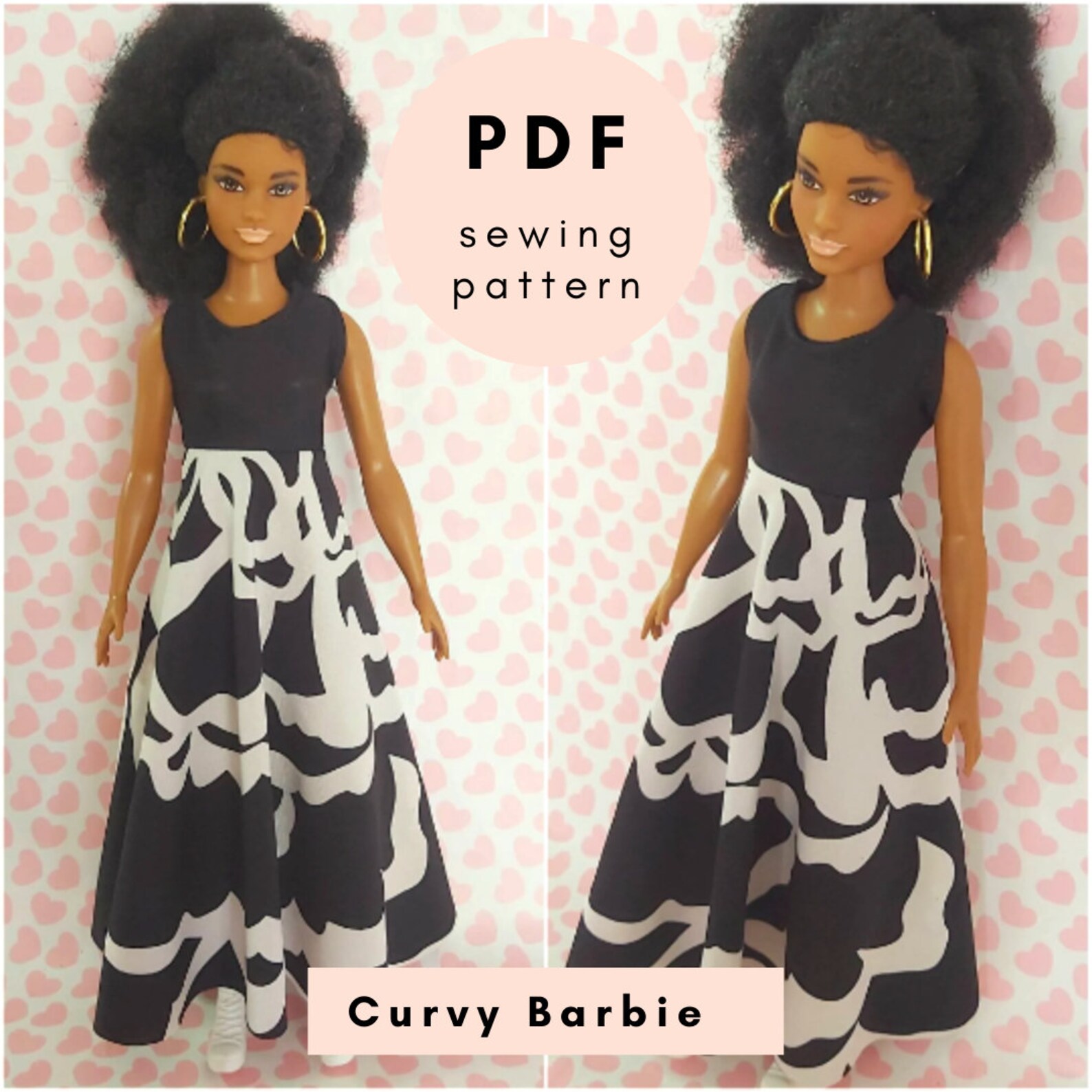 PDF Doll Clothes Pattern for Curvy Fashion Doll | Etsy
