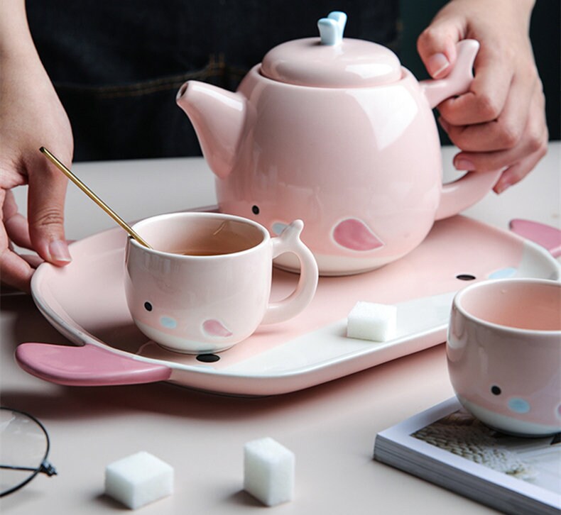 Kitchen & Dining Tea Cups & Sets Tea Set With Teapot,Lovely Whale ...
