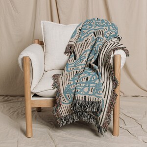 Large Abstract Woven Throw Blanket | Scribble Pattern Throw Blanket ...