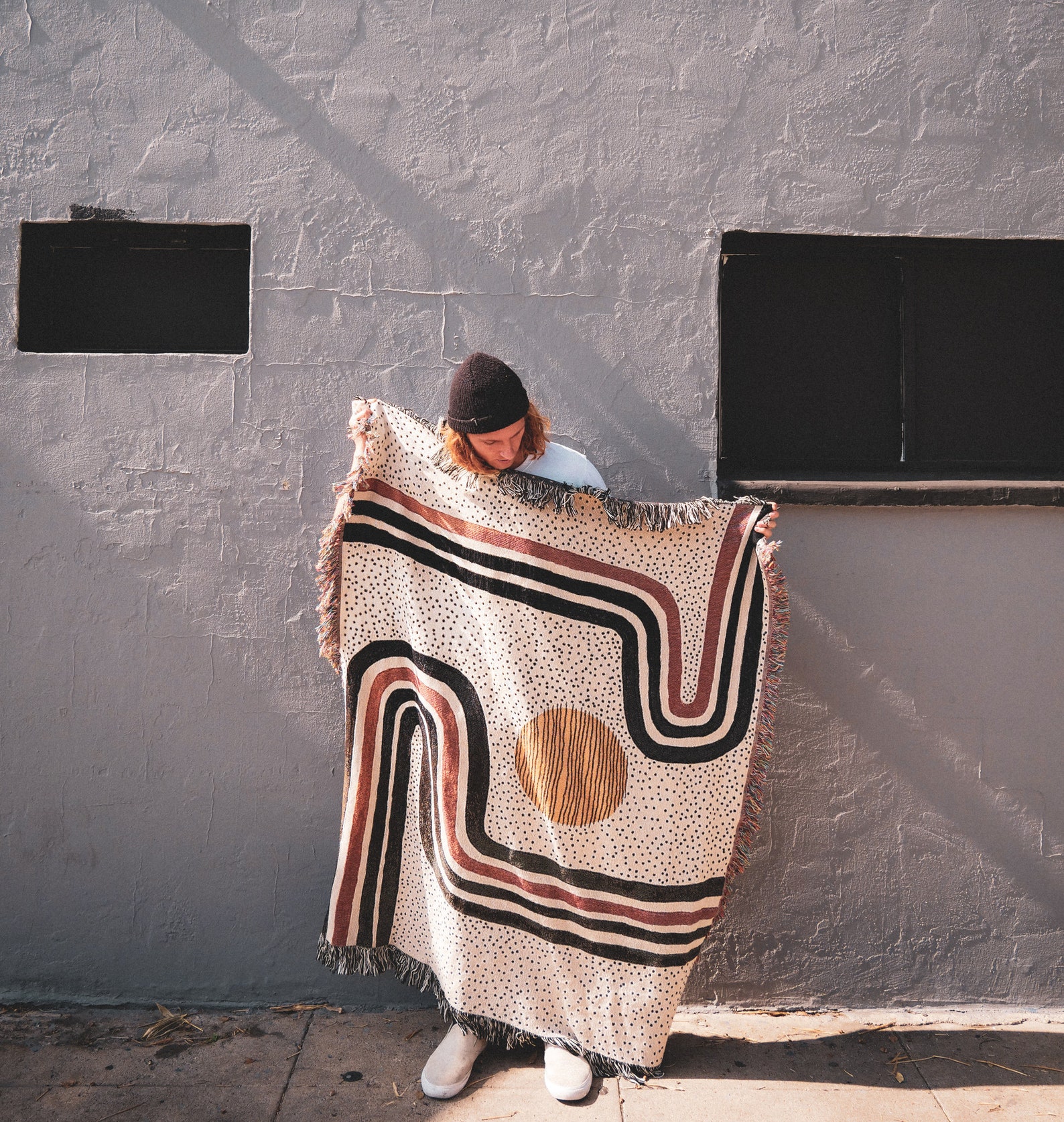 Large Abstract Throw Blanket Woven Throw Mid Century - Etsy UK