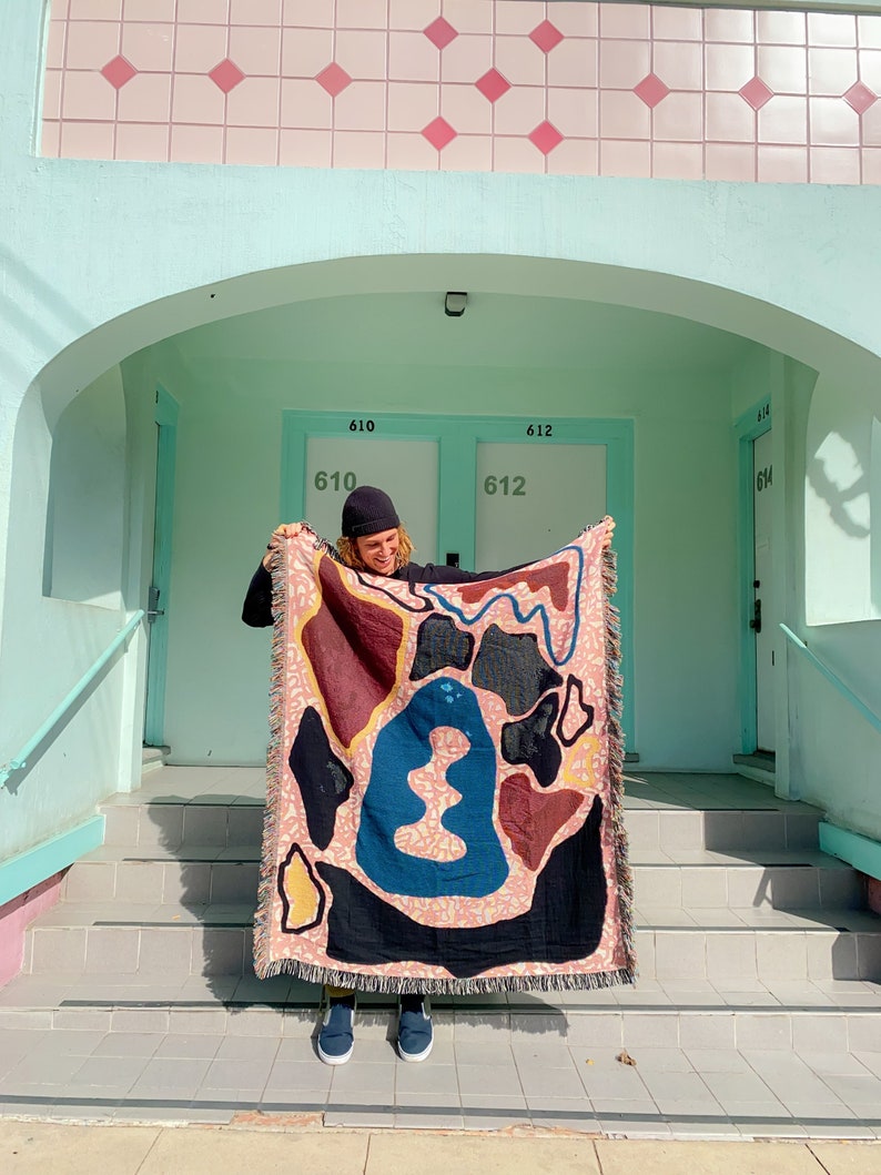 Large Woven Blanket Modern Art Wall Hanging Abstract - Etsy