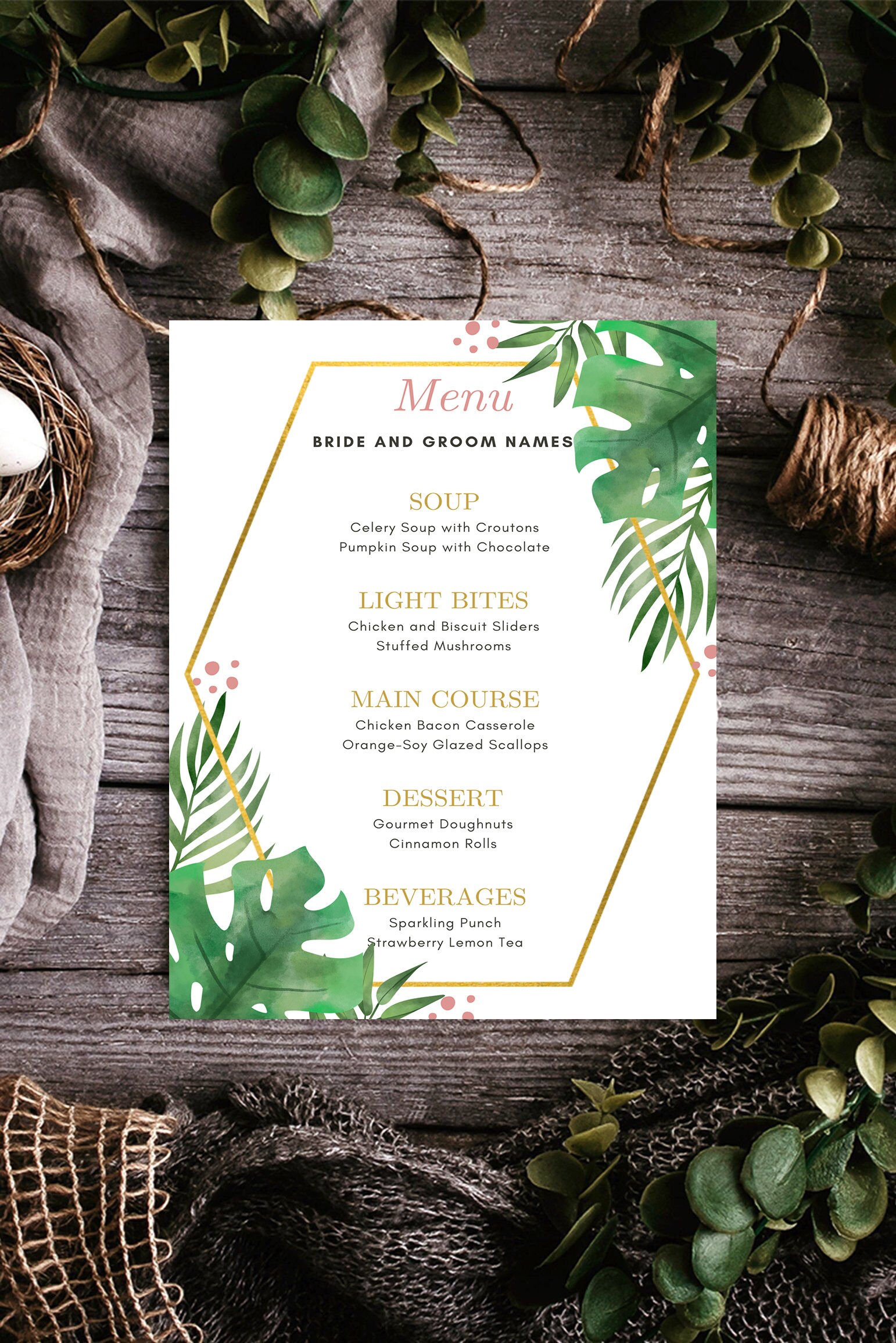 Tropical Menu Template Printable Word Searches