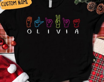 Personalized Sign Language Shirt, Custom Name Sign Language Shirt, ASL ...