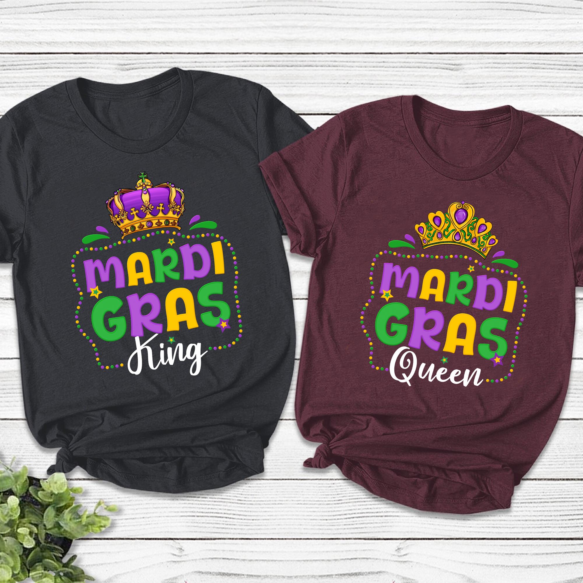Matching Mardi Gras Queen Mardi Gras King Shirts, Couples Mardi Gras ...