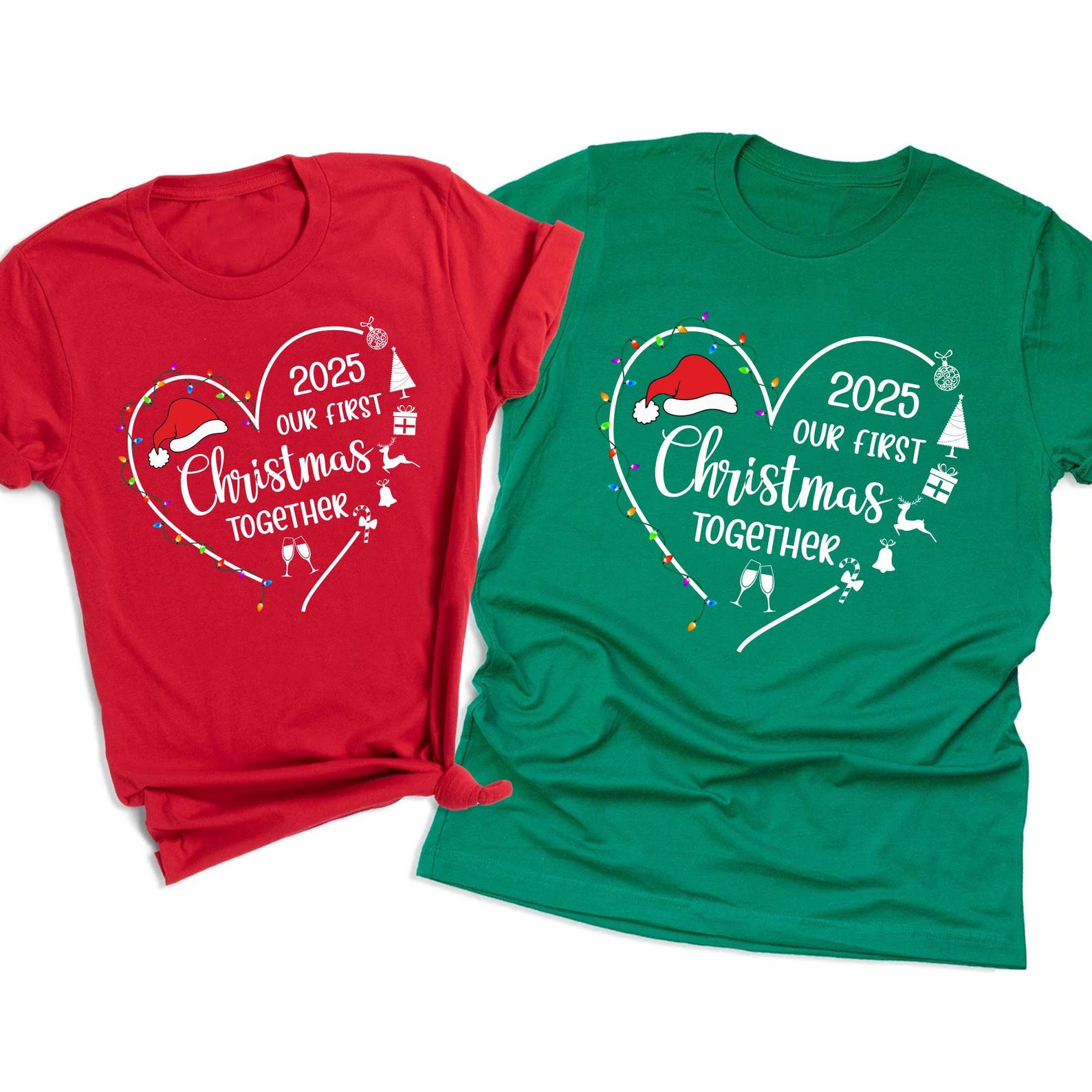 Our First Christmas Couple Shirts, Funny Christmas Shirt Set, Couples ...