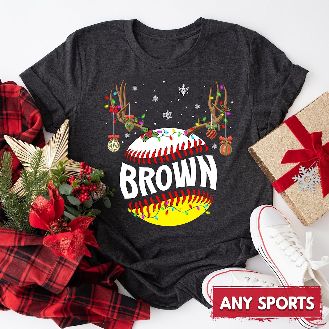 Baseball and Softball Christmas Shirt, Christmas Sports Shirt, Custom ...