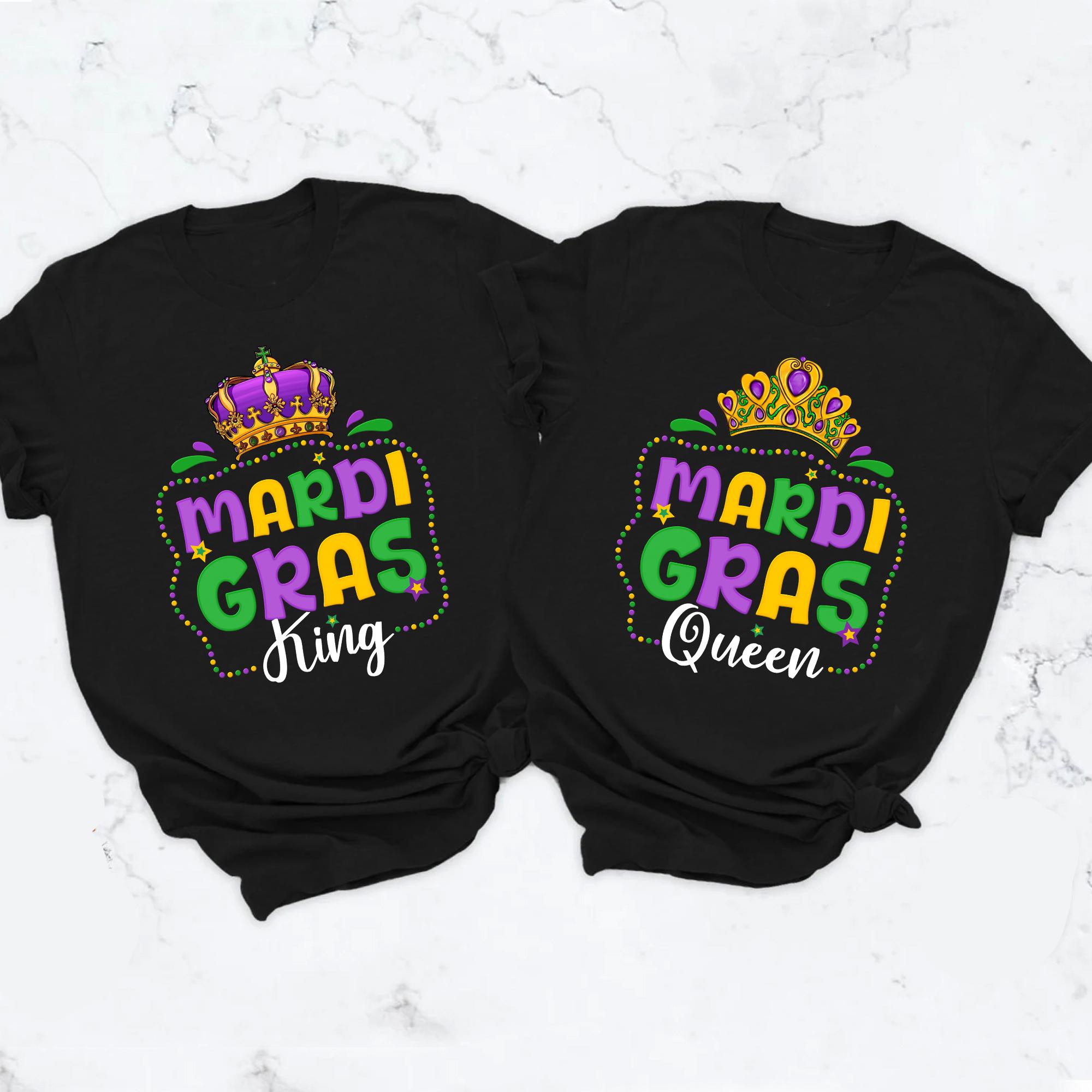 Matching Mardi Gras Queen Mardi Gras King Shirts, Couples Mardi Gras ...