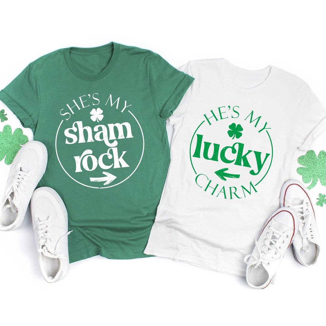 She's My Shamrock Shirt, He's My Lucky Charm Shirt, Matching Couple St ...