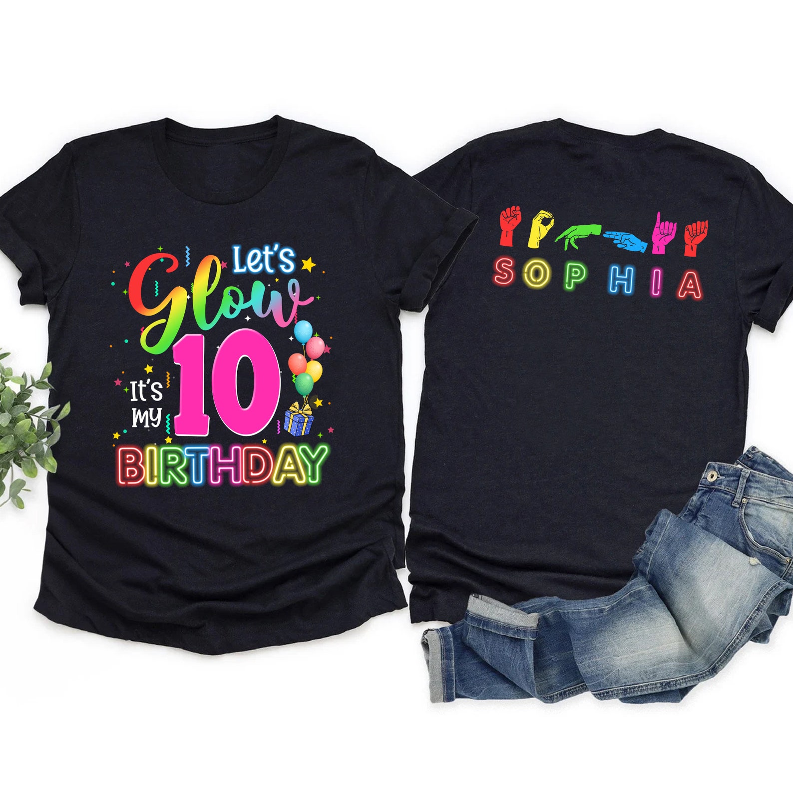 Let's Glow Girls Shirts, Birthday Girl Shirt, Sign Language Shirt, Glow ...