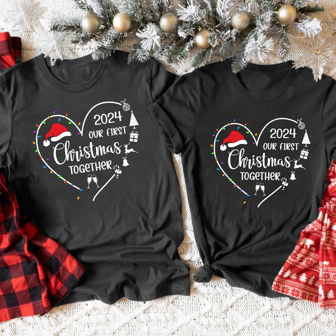 Our First Christmas Couple Shirts, Funny Christmas Shirt Set, Couples ...