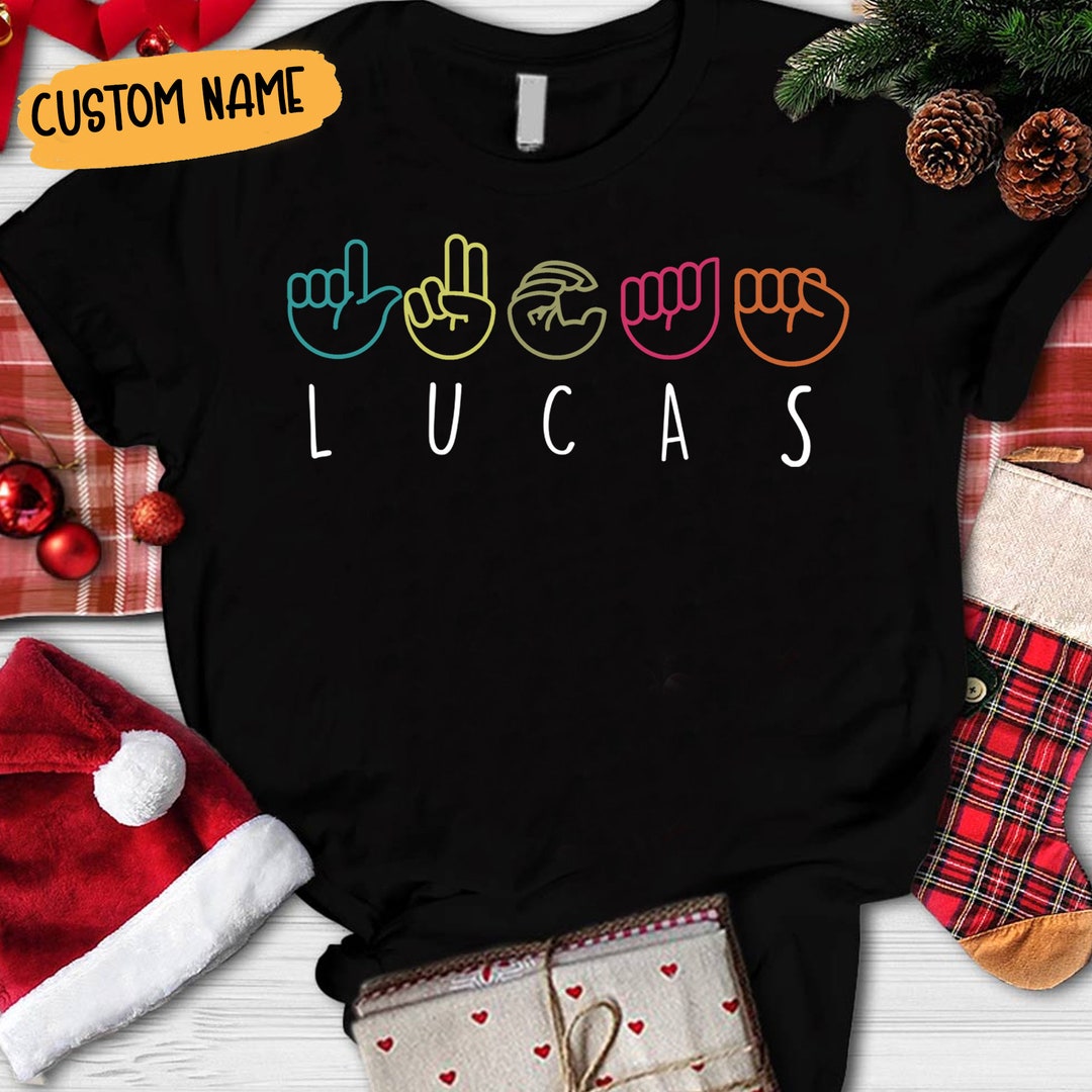 Kids Personalized Sign Language Shirt, Custom Name Hand Sign Language T ...