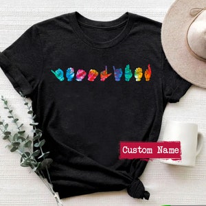 Personalized Sign Language Shirt, Custom Name Sign Language Shirt, ASL ...