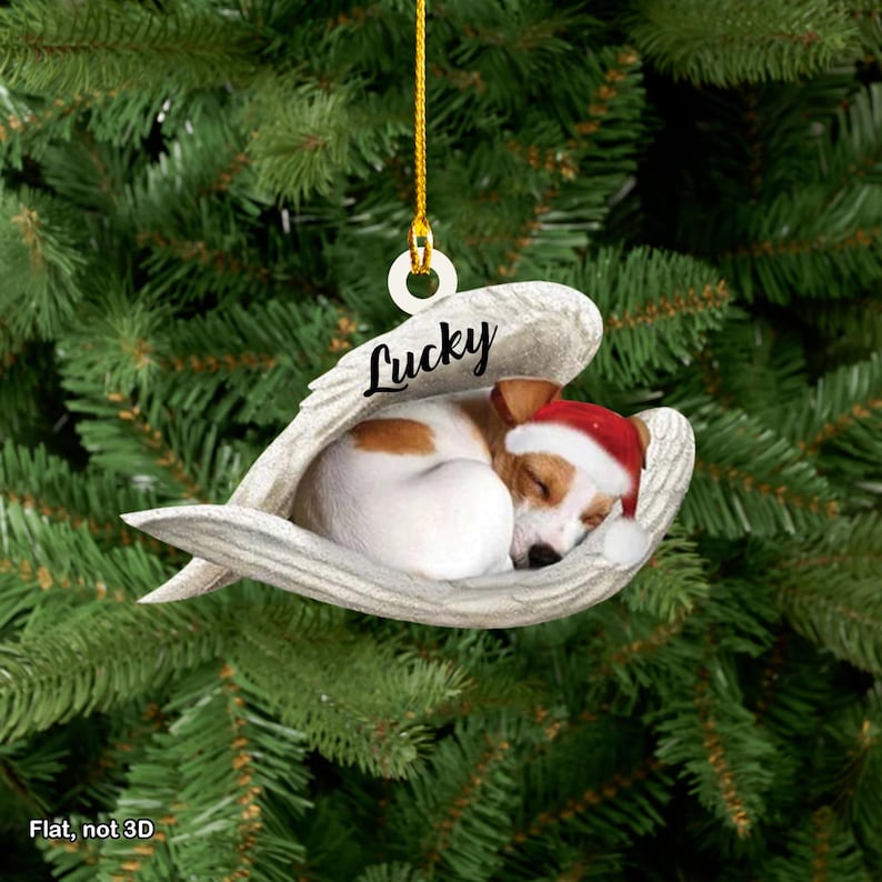 Personalized Jack Russell Angel Christmas Dog Ornament, Dog Memorial ...