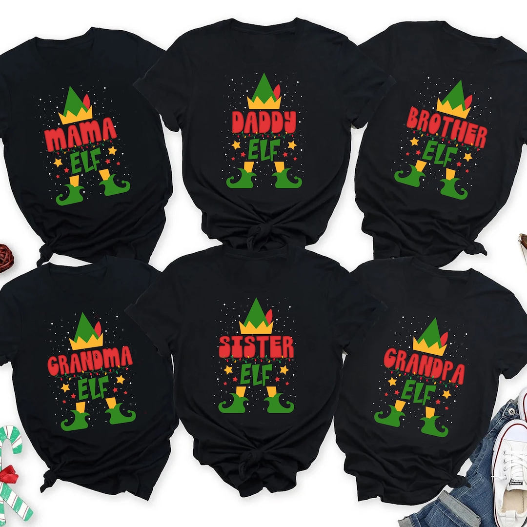 Custom Elf Family Christmas Shirts, Christmas Family Matching Shirts ...