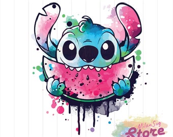 Stitch Watermelon Svg - Etsy