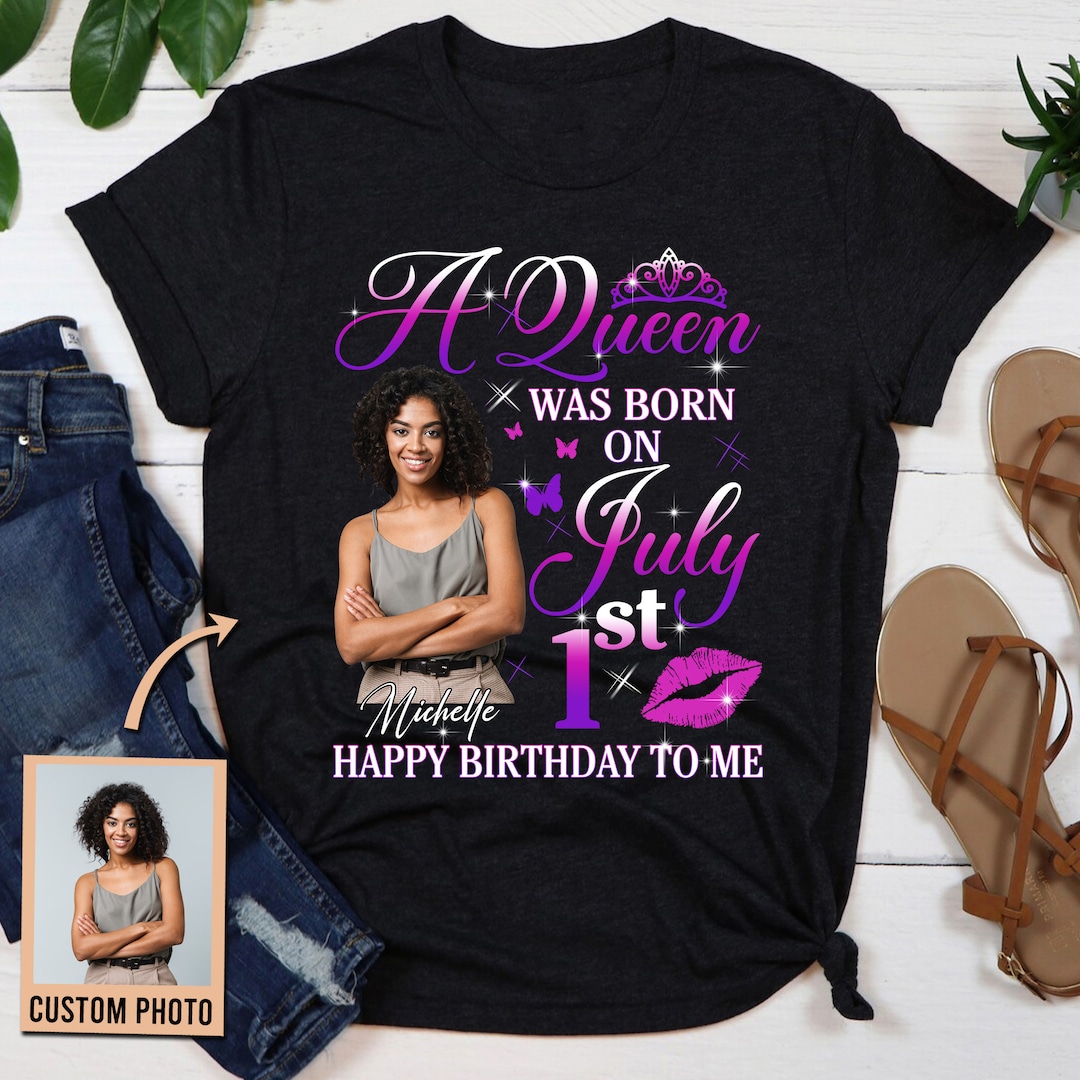 Personalized Birthday Shirt for Women With Your Photo, Custom Birthday ...