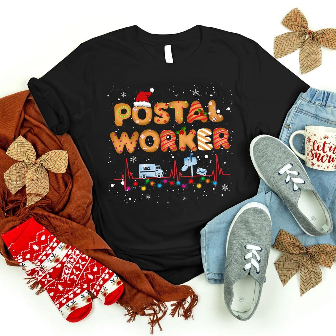 Merry Christmas Postal Worker Shirt, Christmas Mail Carrier Shirt ...