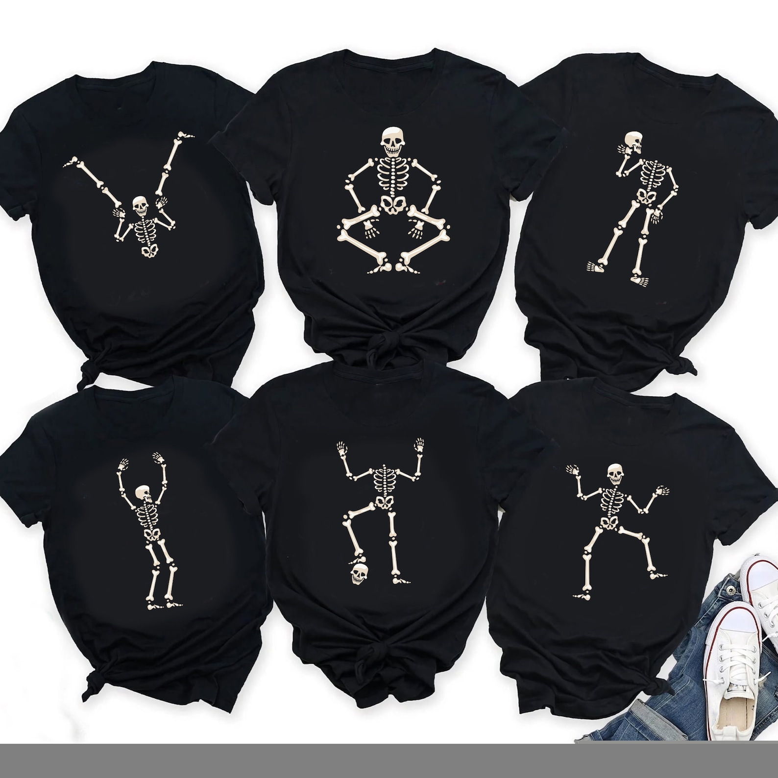 Dancing Skeleton Matching Halloween Party Shirts, Funny Halloween ...