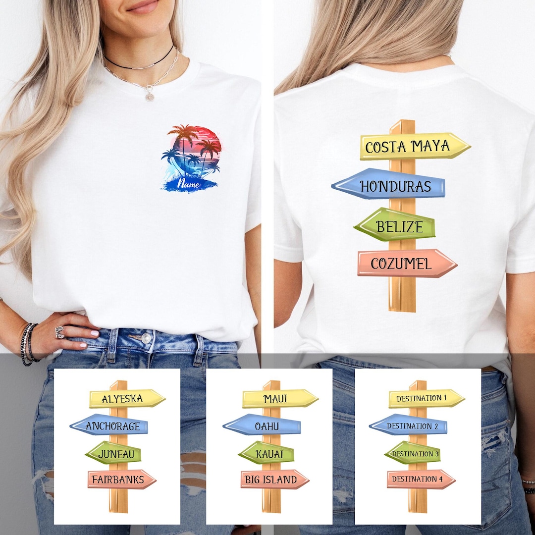 Any Destinations Custom Vacation Trip Shirt With Your Name ...