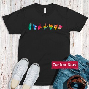 Personalized Sign Language Shirt, Custom Name Sign Language Shirt, ASL ...