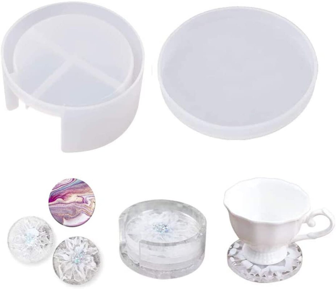 Round Resin Coaster Molds,coaster Mold for Epoxy Resin,coaster Holder Molds for Resin Casting ...