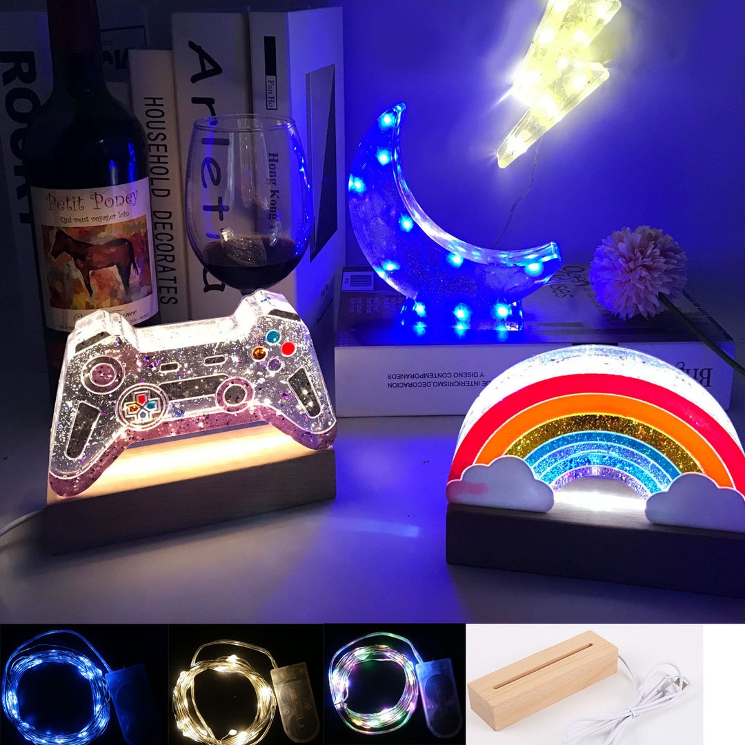 Silicone Molds Resin Mold With 1pcs Lighted Base Stand,led Night Light ...