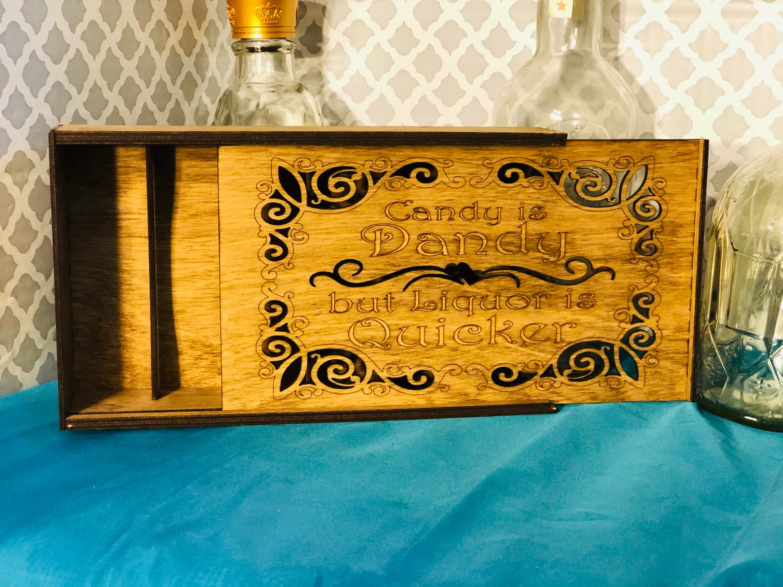 Valentines Mini Liquor Box, Holds 6 50ml Bottles Laser Cut File - Etsy