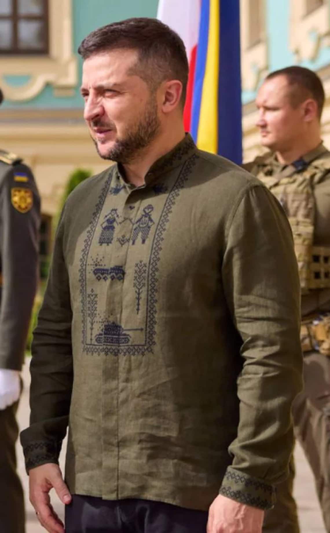 Zelensky's Embroidered Linen Shirt Military Shirt Shirt - Etsy Canada