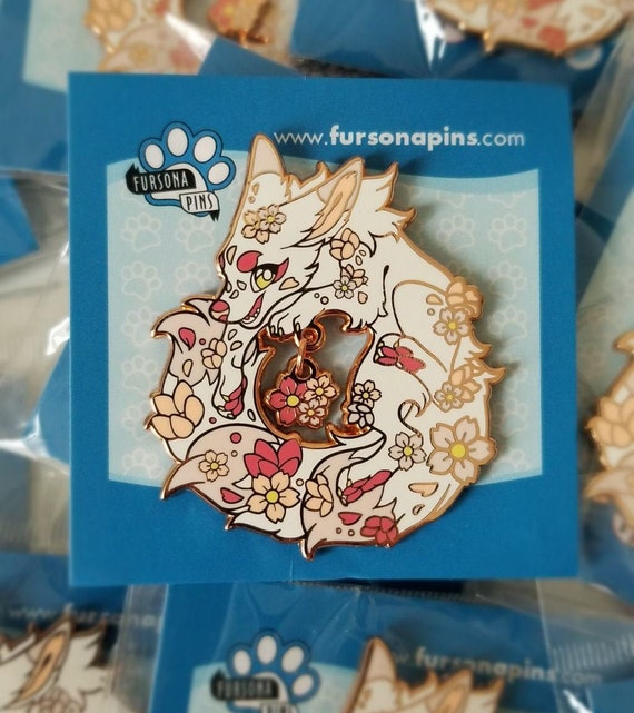 Sakura Firefox Fursona Pin and Mini Pin: Enamel Pin Brooch | Etsy Australia