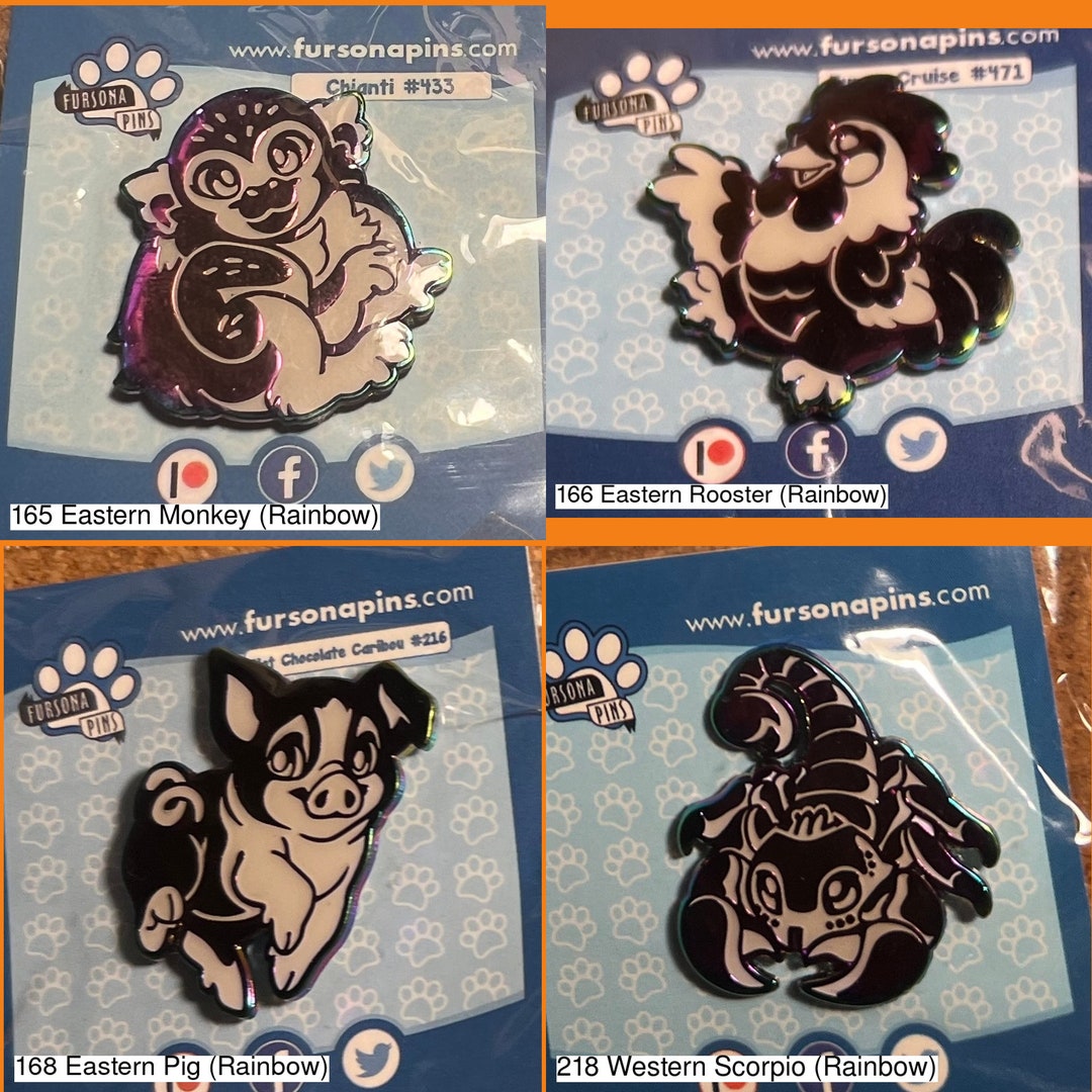 Zodiac Enamel Pins — Astrological and Birth Year Fursona Pins - Etsy