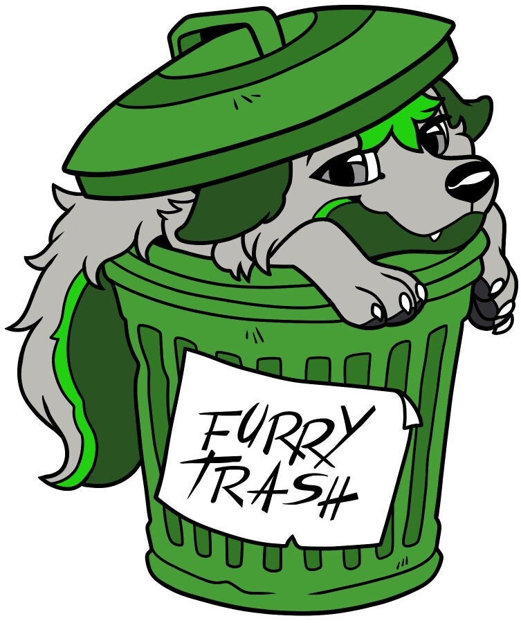 Furry Trash Enamel Pin: Recycling Bin Funny Pin With Glow in the Dark ...
